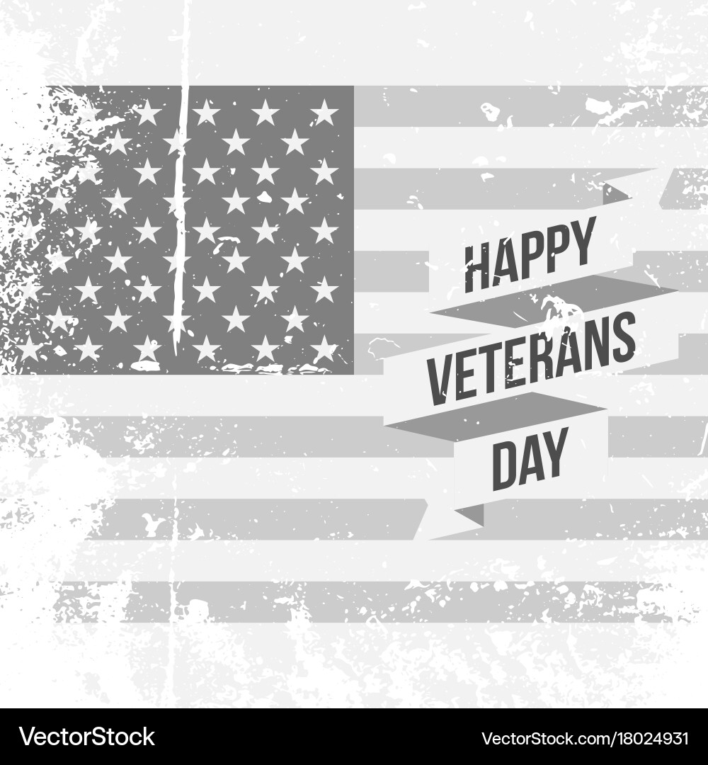 Happy veterans day text on us national flag Vector Image