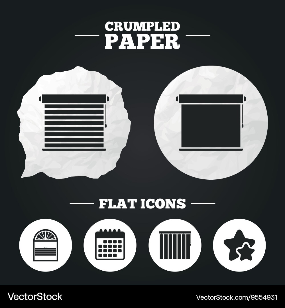 Louvers icons plisse vertical and rolls Royalty Free Vector