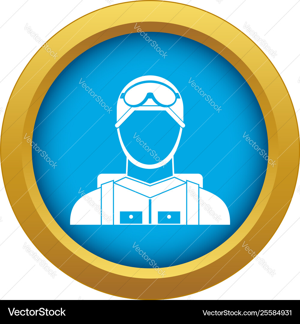 Military paratrooper icon blue isolated Royalty Free Vector