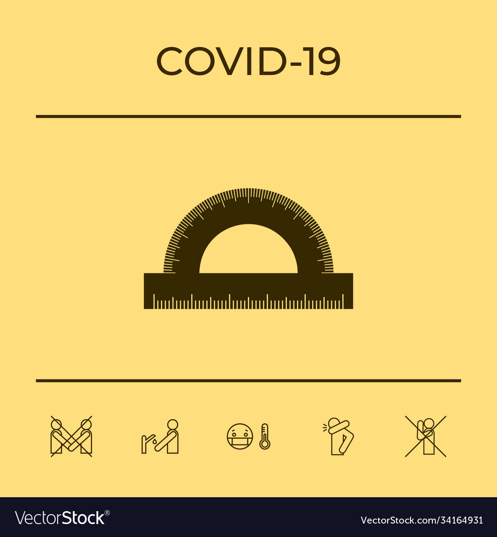 Protractor symbol icon graphic elements Royalty Free Vector