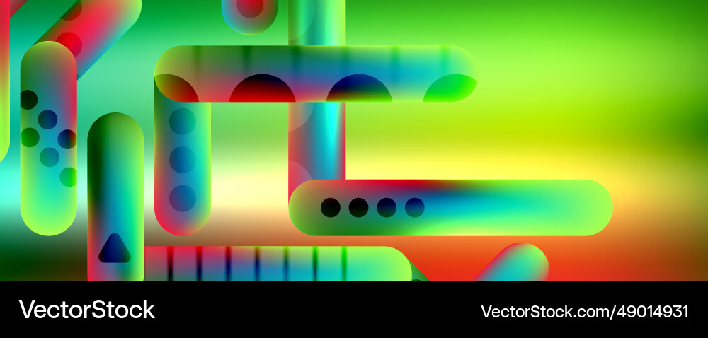 Round shapes and lines with fluid gradients Vector Image