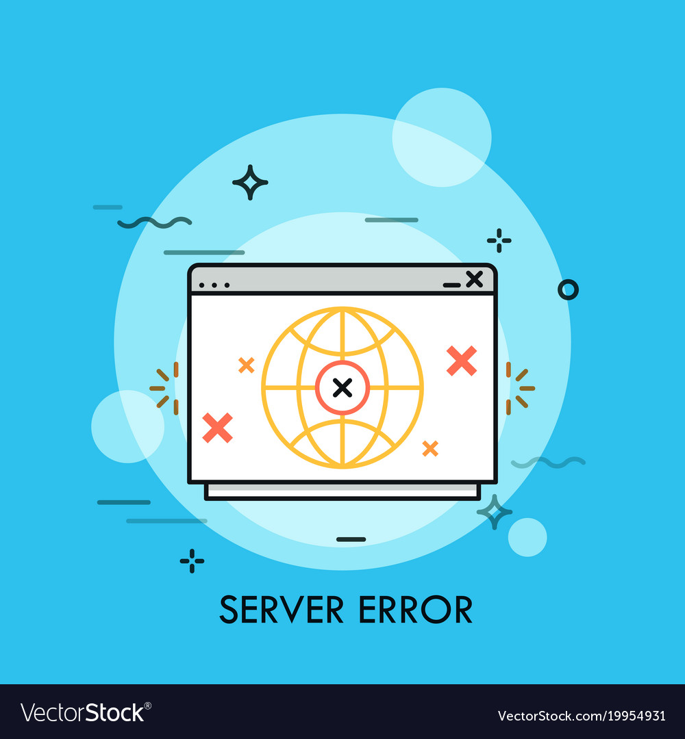 Server error thin line concept Royalty Free Vector Image