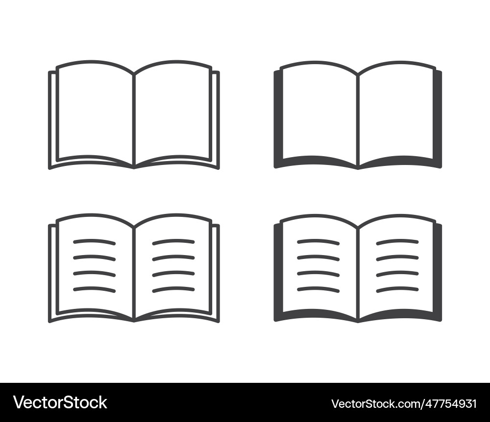 Set of book isolated flat design Royalty Free Vector Image