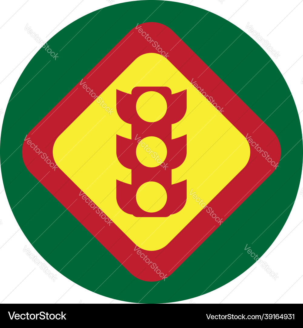 Traffic light road sign on a white background Vector Image