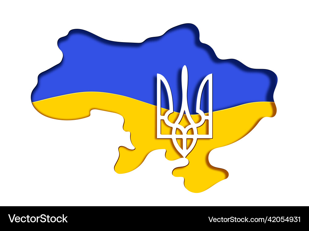 Ukraine paper cut out national Royalty Free Vector Image