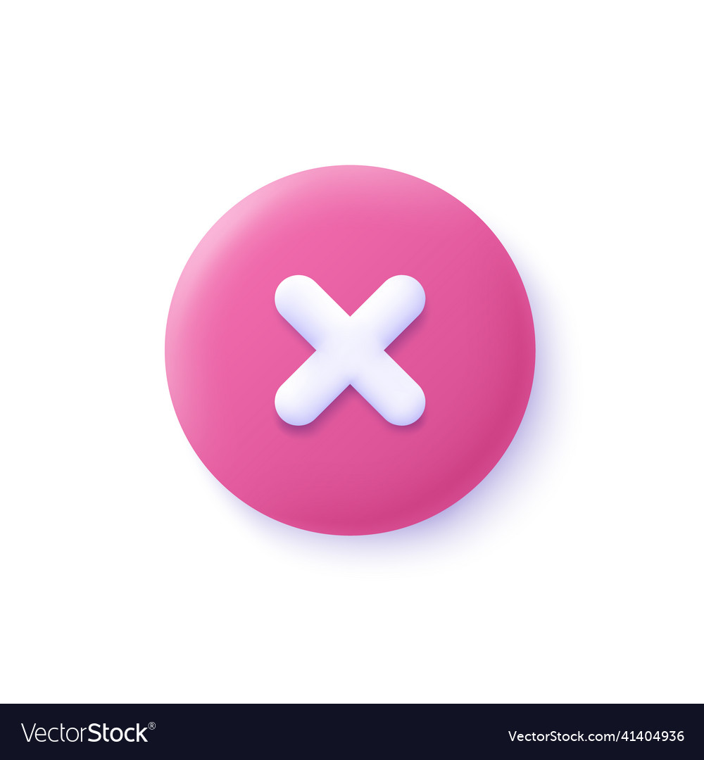 Close delete button cross symbol 3d icon Vector Image Close delete button cross symbol 3d icon Vector Image