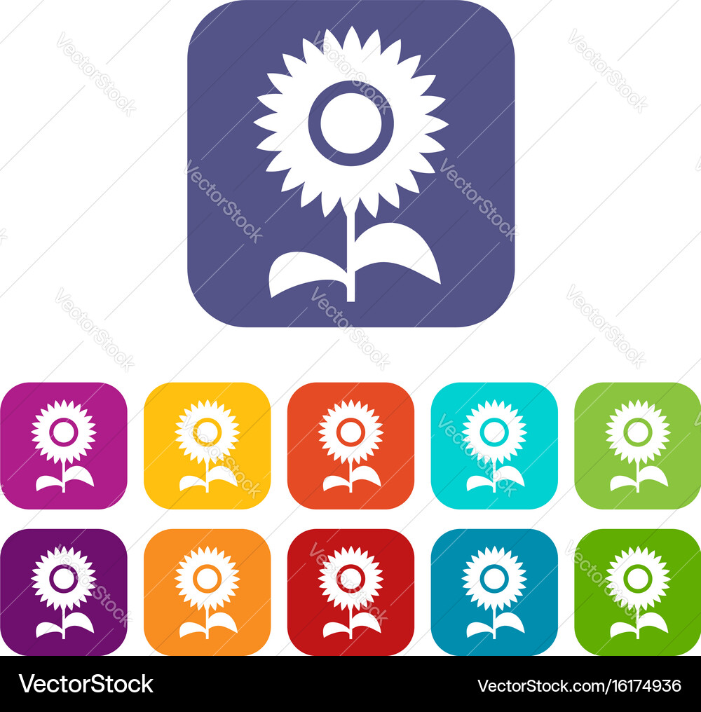 Flower icons set Royalty Free Vector Image - VectorStock