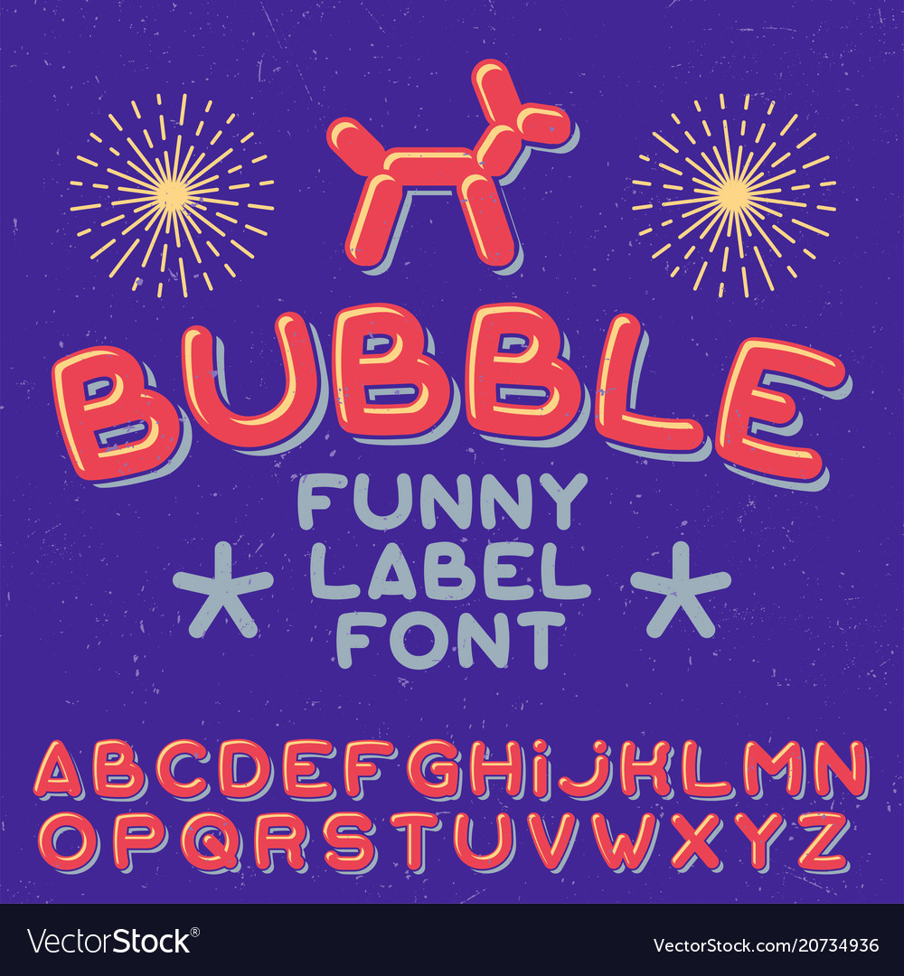 Funny label typeface Royalty Free Vector Image