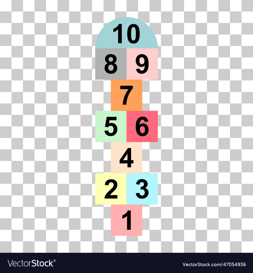 Hopscotch outdoor icon fun play jump active game Vector Image