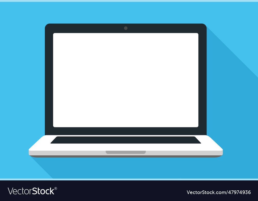 Laptop in flat style Royalty Free Vector Image