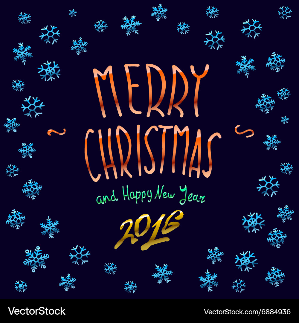 Merry christmas gold glittering lettering design Vector Image