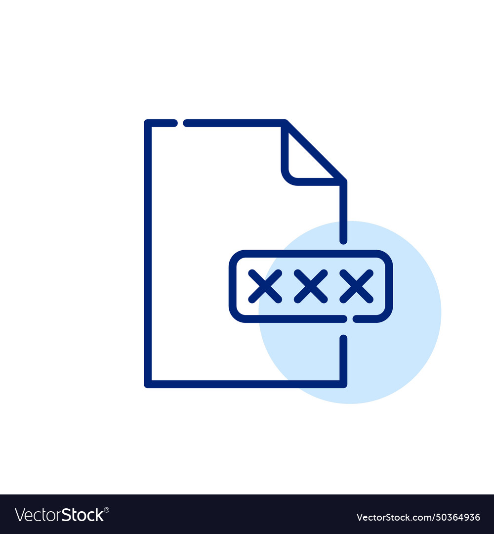 Password protected document pixel perfect Vector Image