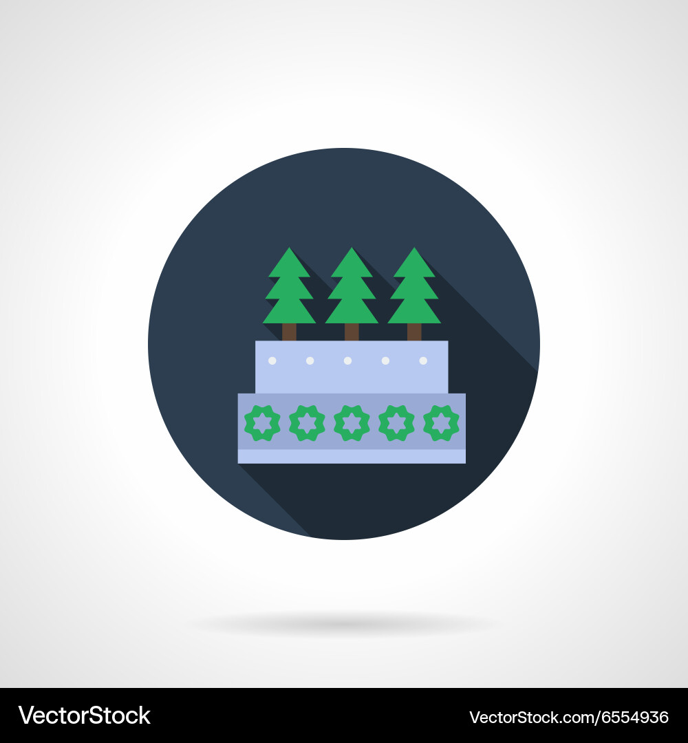 Round flat icon for christmas baking Royalty Free Vector