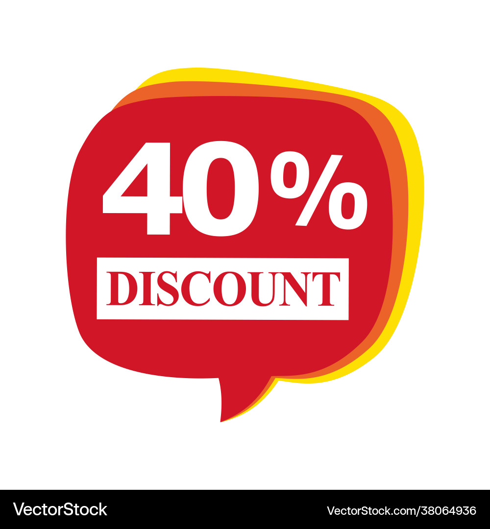 Sales discount icon 40 percent Royalty Free Vector Image
