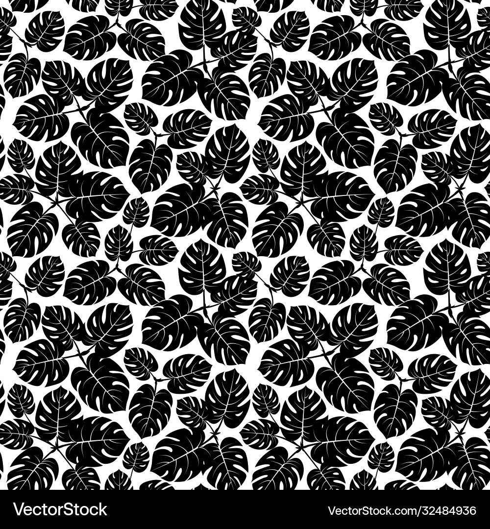 Seamless tropical monstera palm beach leaves Vector Image