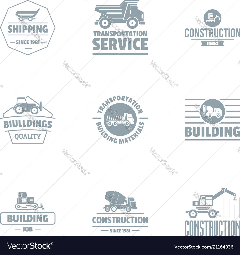 Serv logo set simple style Royalty Free Vector Image