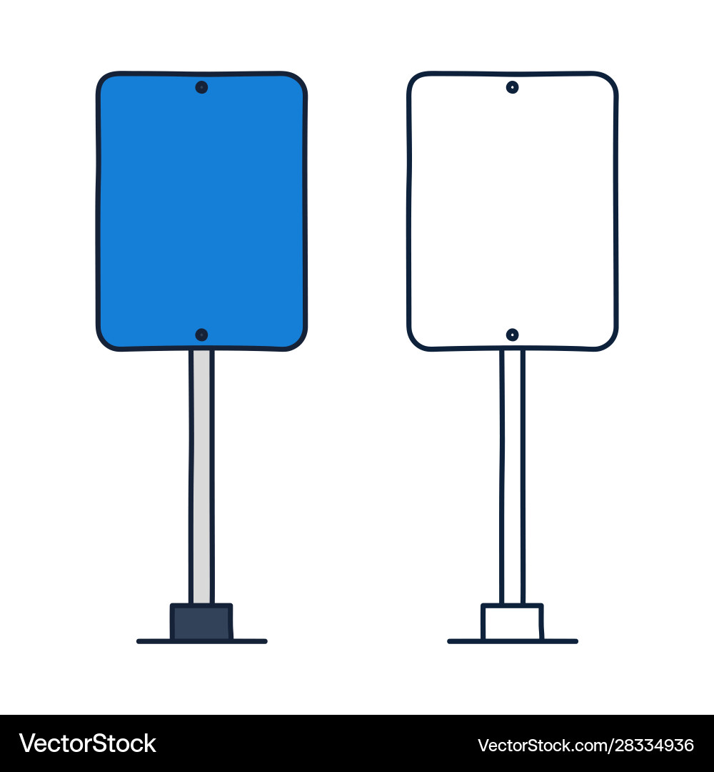Square road traffic sign icon in outline doodle Vector Image