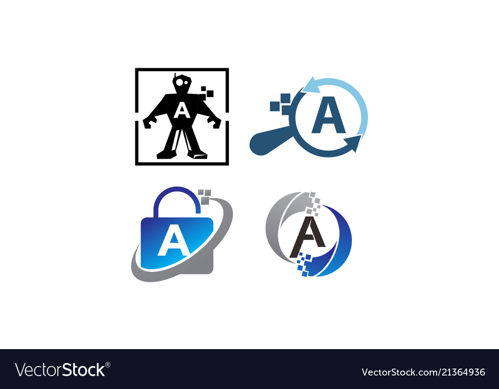 Technology application a template set Royalty Free Vector