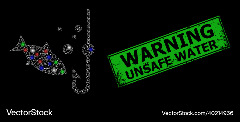 Textured warning unsafe water stamp seal with net Vector Image