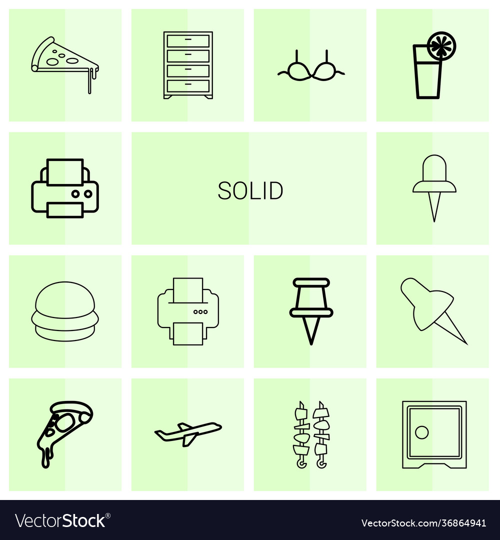 14 solid icons Royalty Free Vector Image - VectorStock