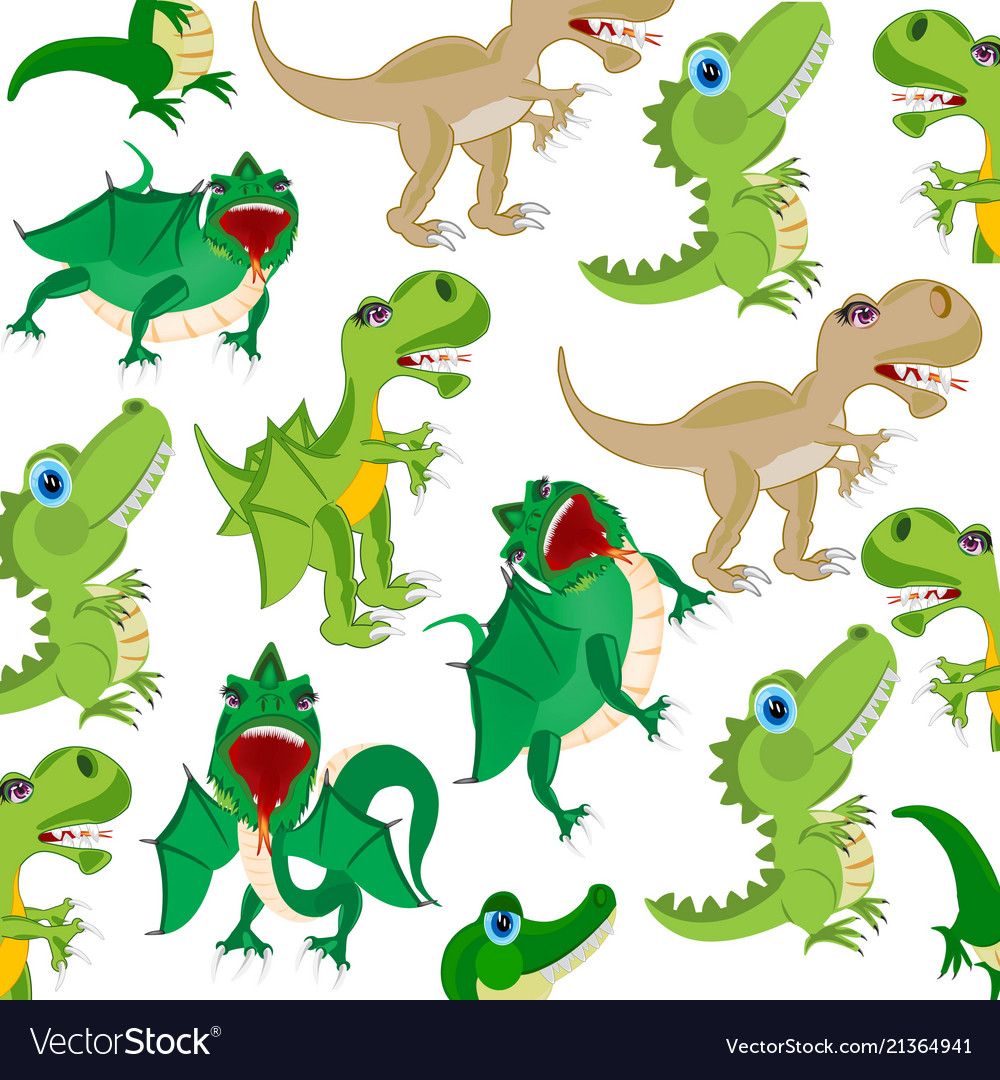 Animals dinosaurs pattern Royalty Free Vector Image