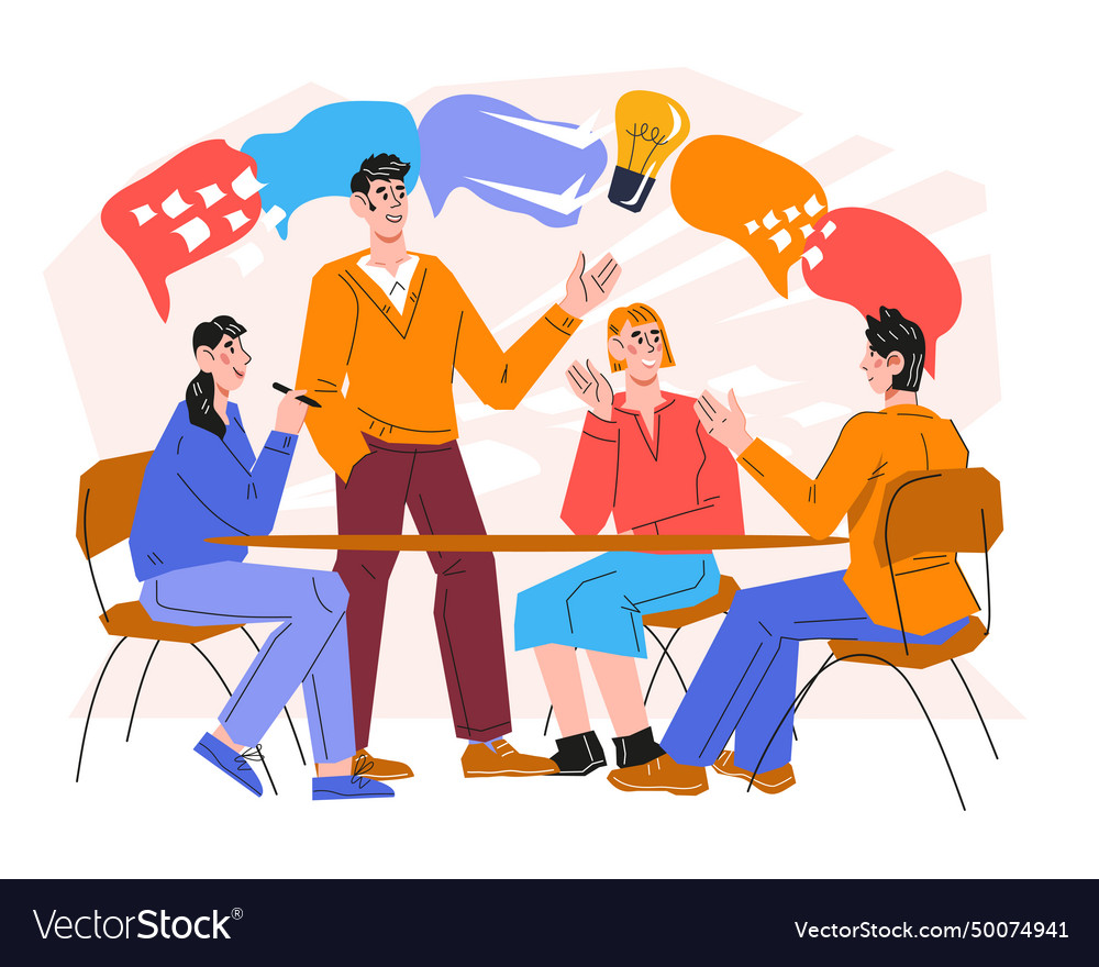 Business partnership teamwork brainstorming and Vector Image Business partnership teamwork brainstorming and Vector Image
