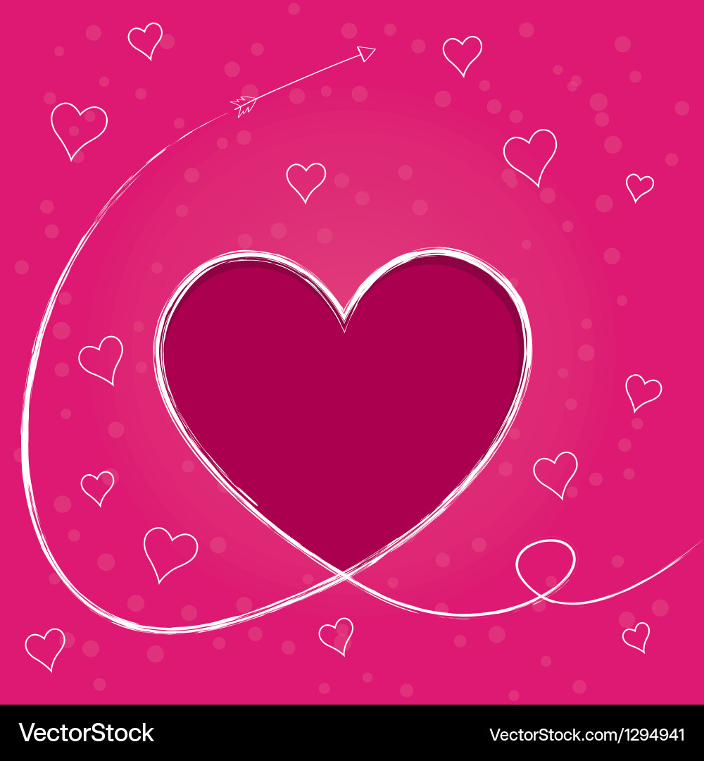 Card with heart and trail cupids arrow Royalty Free Vector