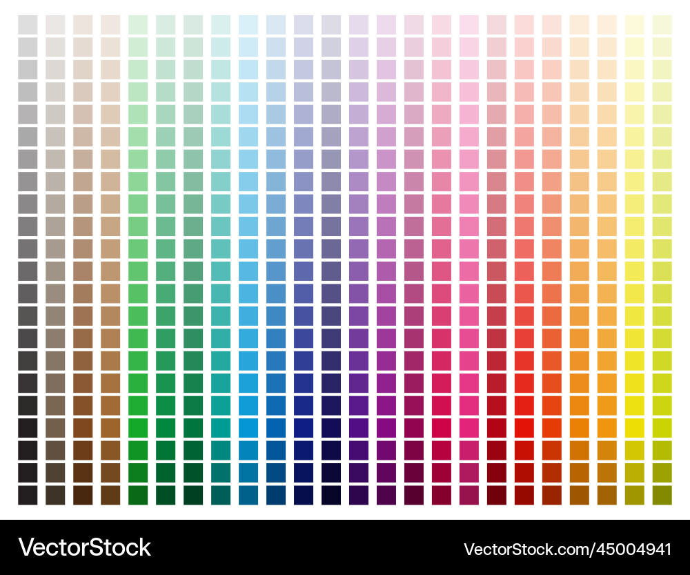 Color palette with every hue light to dark Vector Image