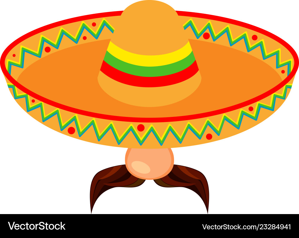 Colorful cartoon mexican man avatar Royalty Free Vector