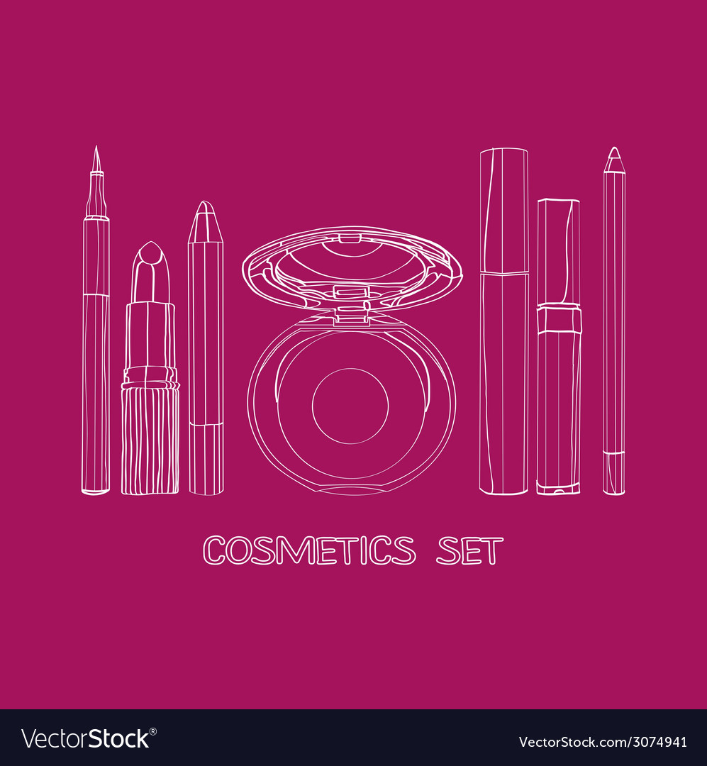 Cosmetics set Royalty Free Vector Image - VectorStock