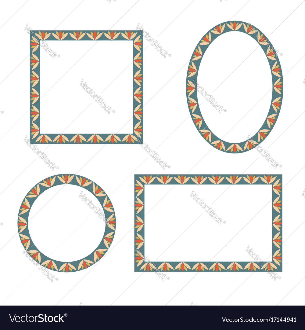 Different shape frames in doodle style retro Vector Image