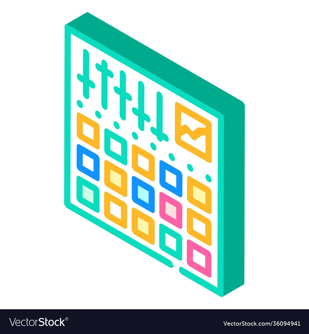 Equalizer device isometric icon Royalty Free Vector Image