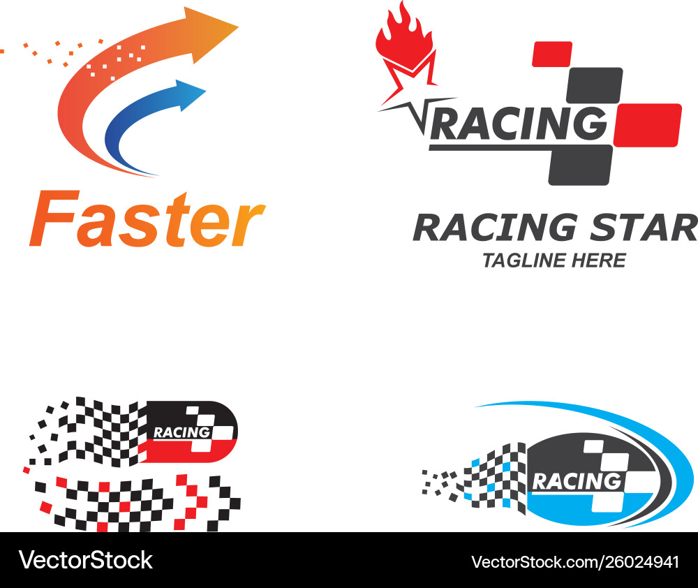 Faster logo icon automotive racing concept Vector Image