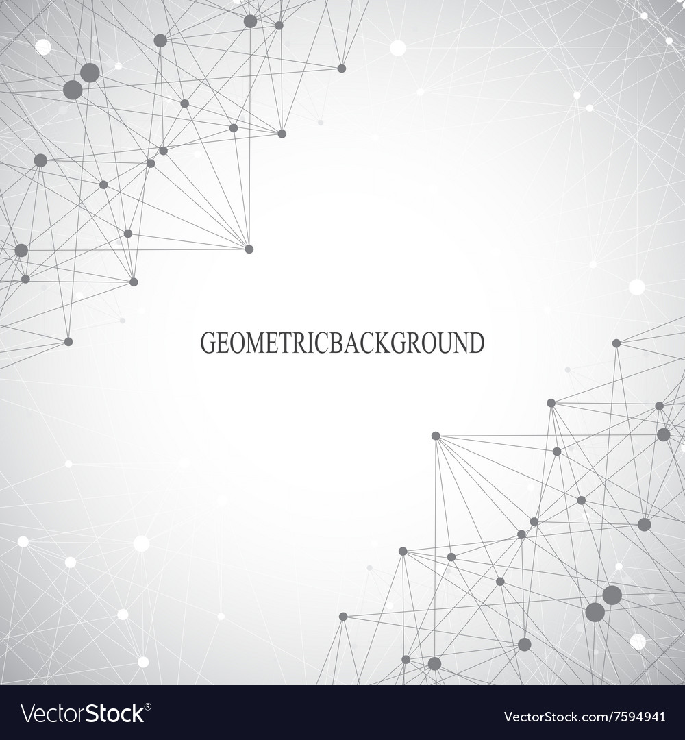 Geometric grey background molecule Royalty Free Vector Image