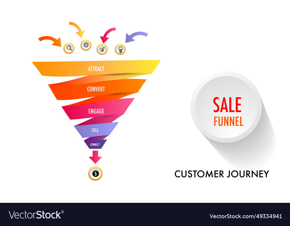 Info funnel data 4 Royalty Free Vector Image - VectorStock