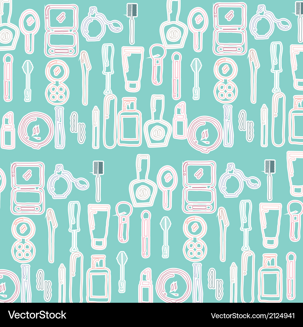 Makeup icons over blue background Royalty Free Vector Image