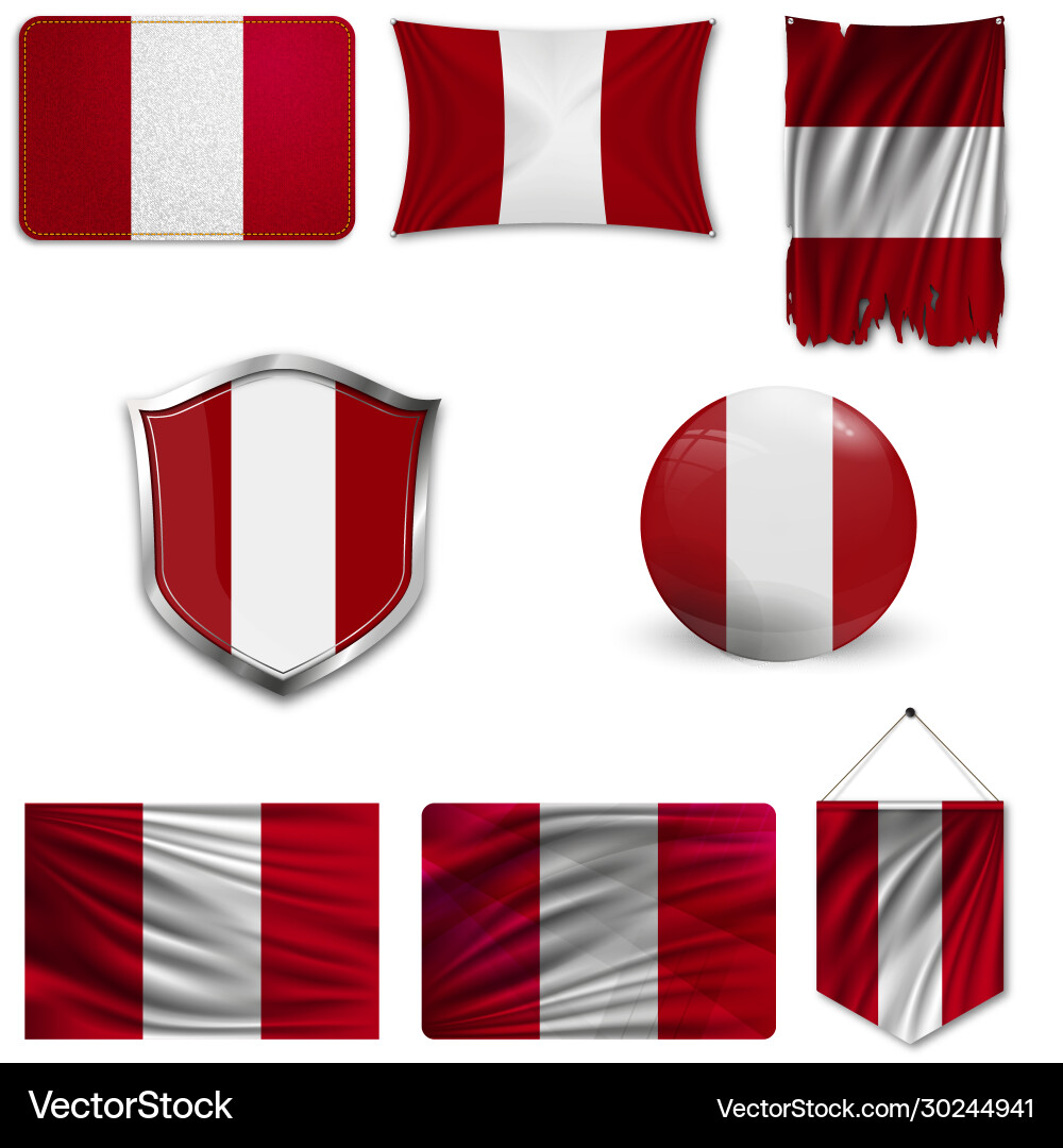 Peru flag Royalty Free Vector Image - VectorStock