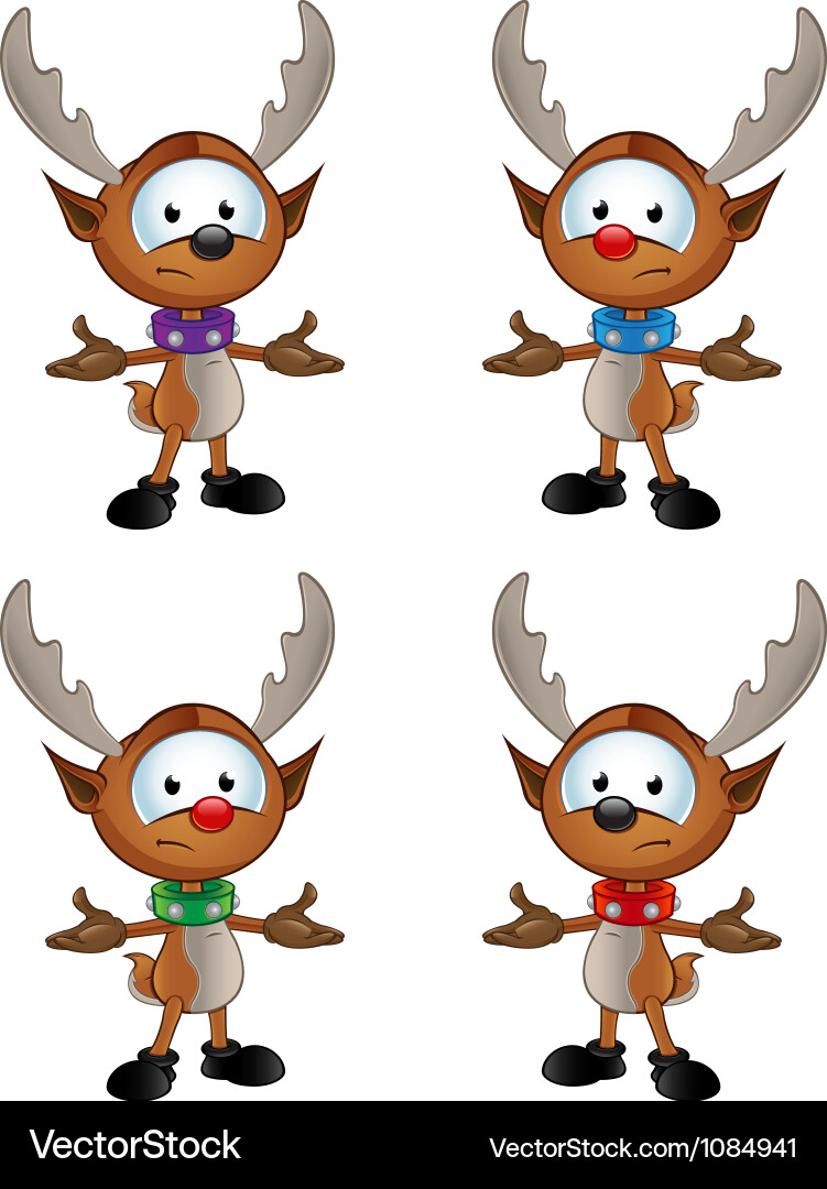 Reindeer character unhappy with arms out Vector Image