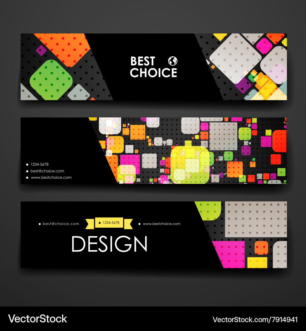 Set of modern design banner template in abstract Vector Image