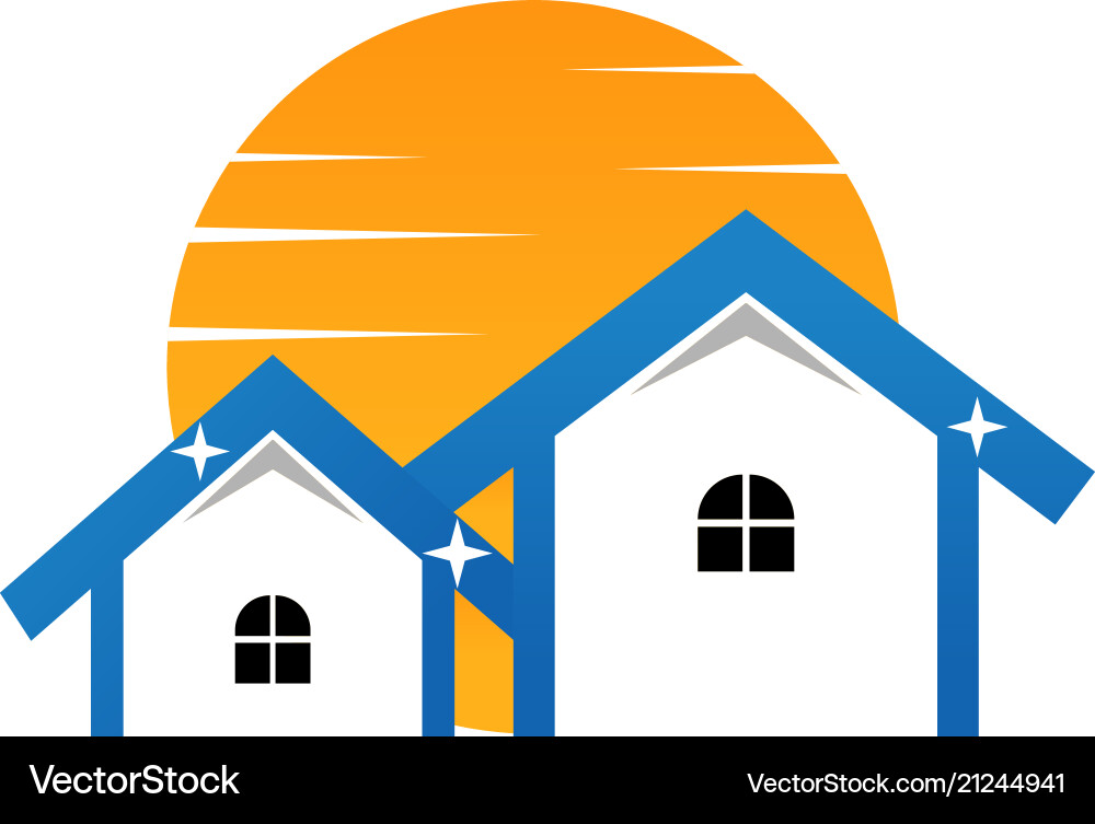 Sunny and clean real estate logo Royalty Free Vector Image
