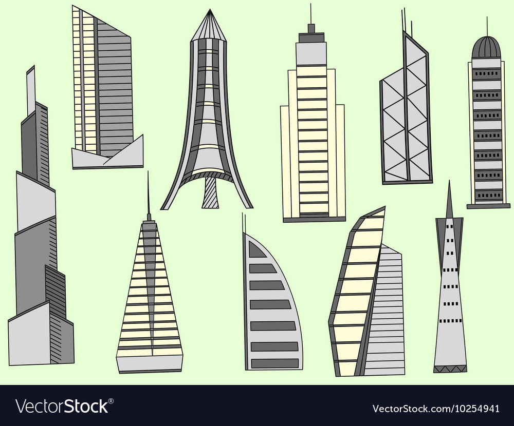 Tall buildings Royalty Free Vector Image - VectorStock
