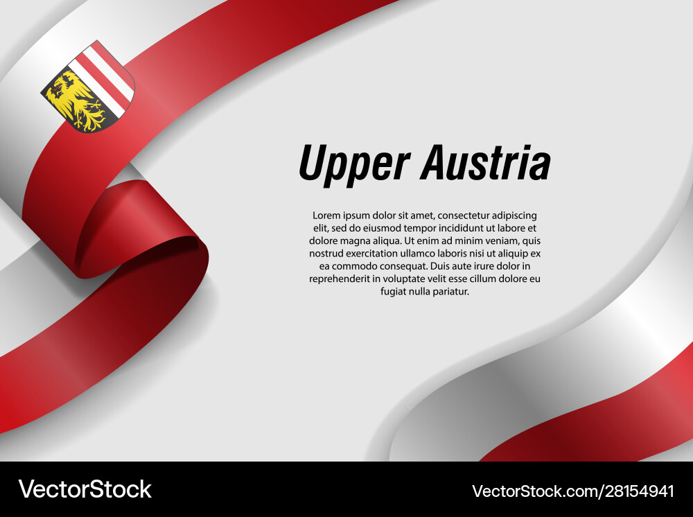 Waving ribbon or banner with flag state austria Vector Image
