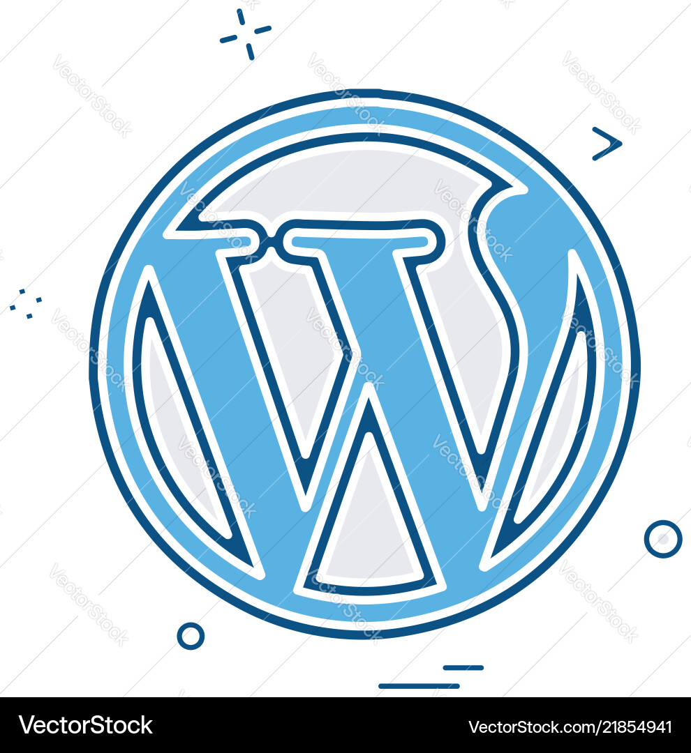 Wordpress icon design Royalty Free Vector Image