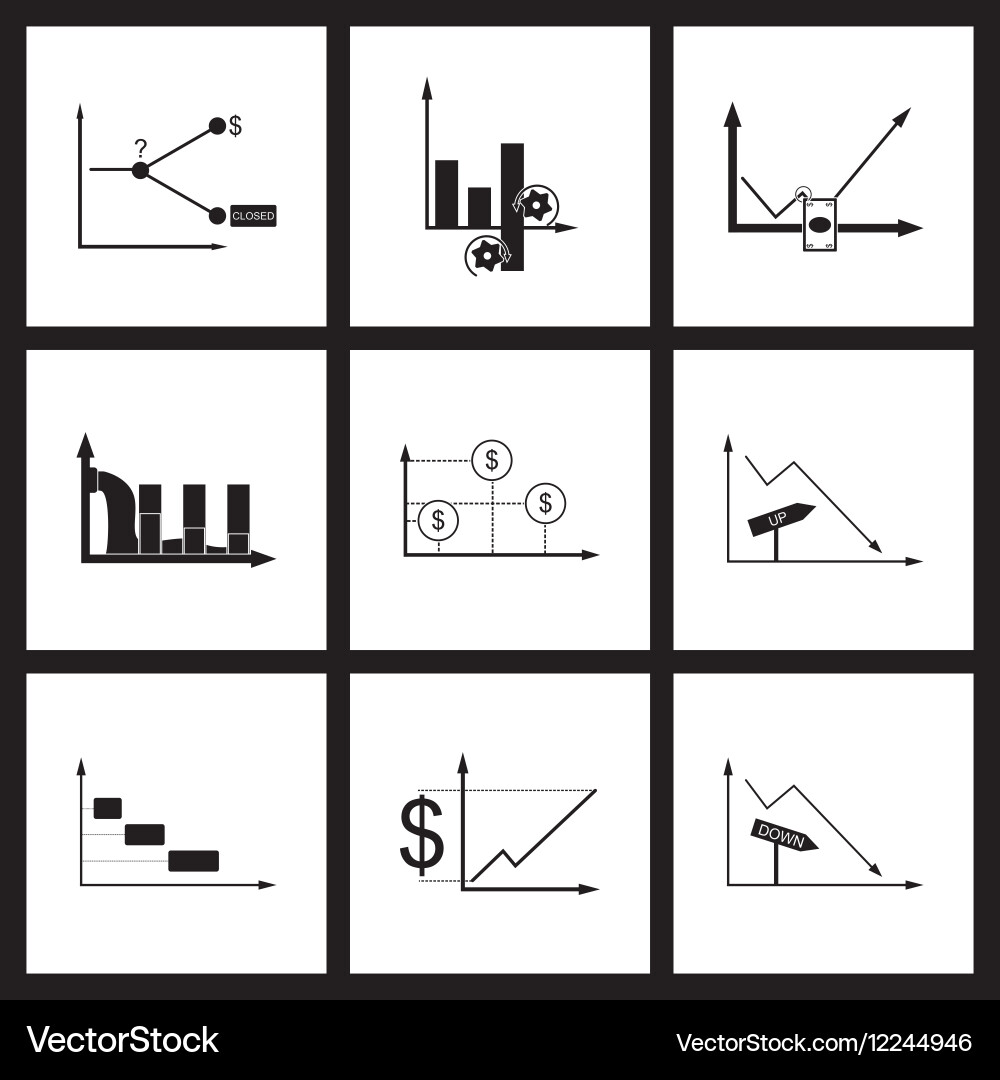 Concept flat icons in black and white infographics