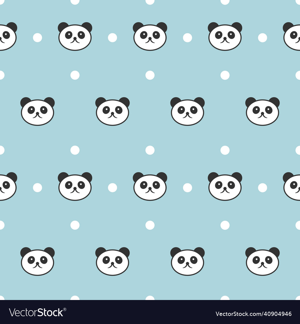 Cute panda seamless pattern background Royalty Free Vector