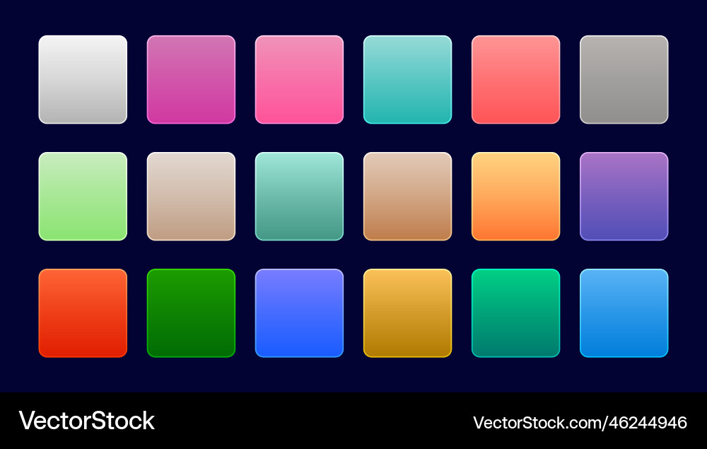Elegant set of colorful web gradients Royalty Free Vector