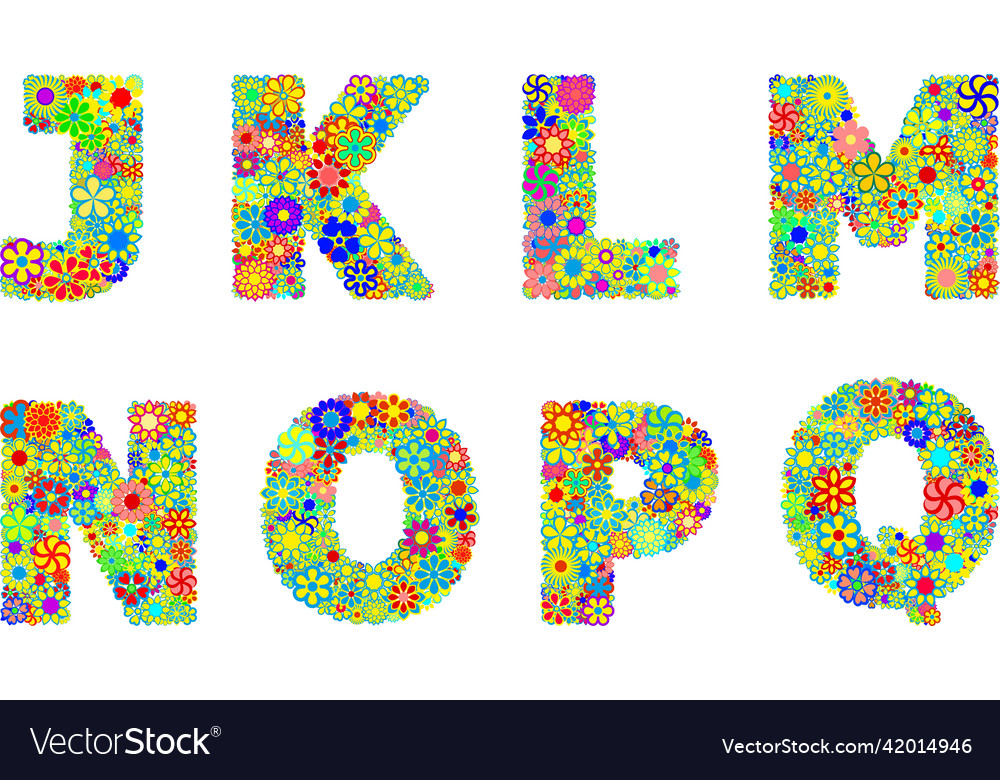 Flower font Royalty Free Vector Image - VectorStock