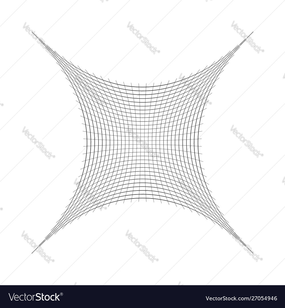 Indented curved mesh grid array thin lines Vector Image
