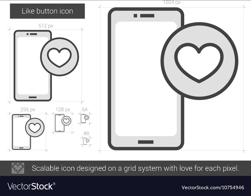 Like button line icon Royalty Free Vector Image