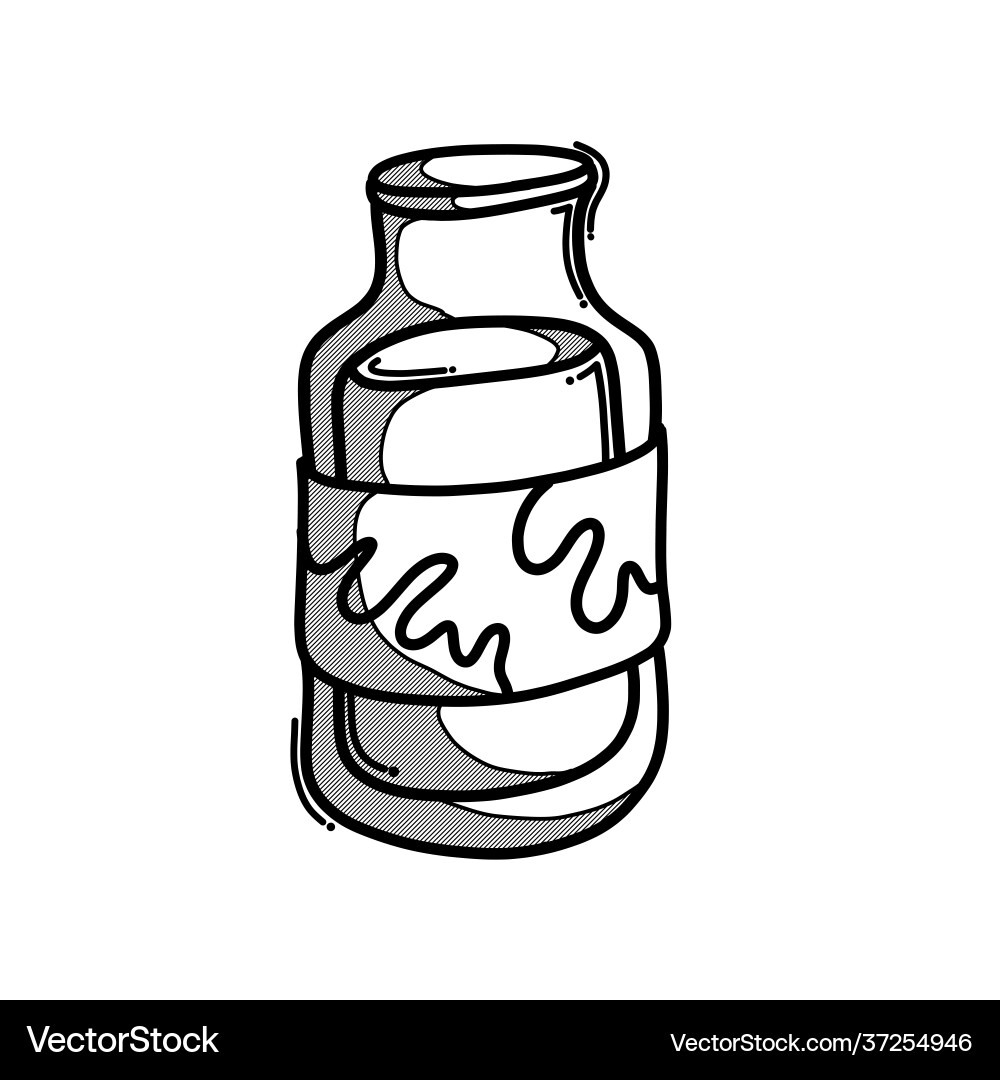 Milk doodle icon drawing sketch hand drawn line Vector Image